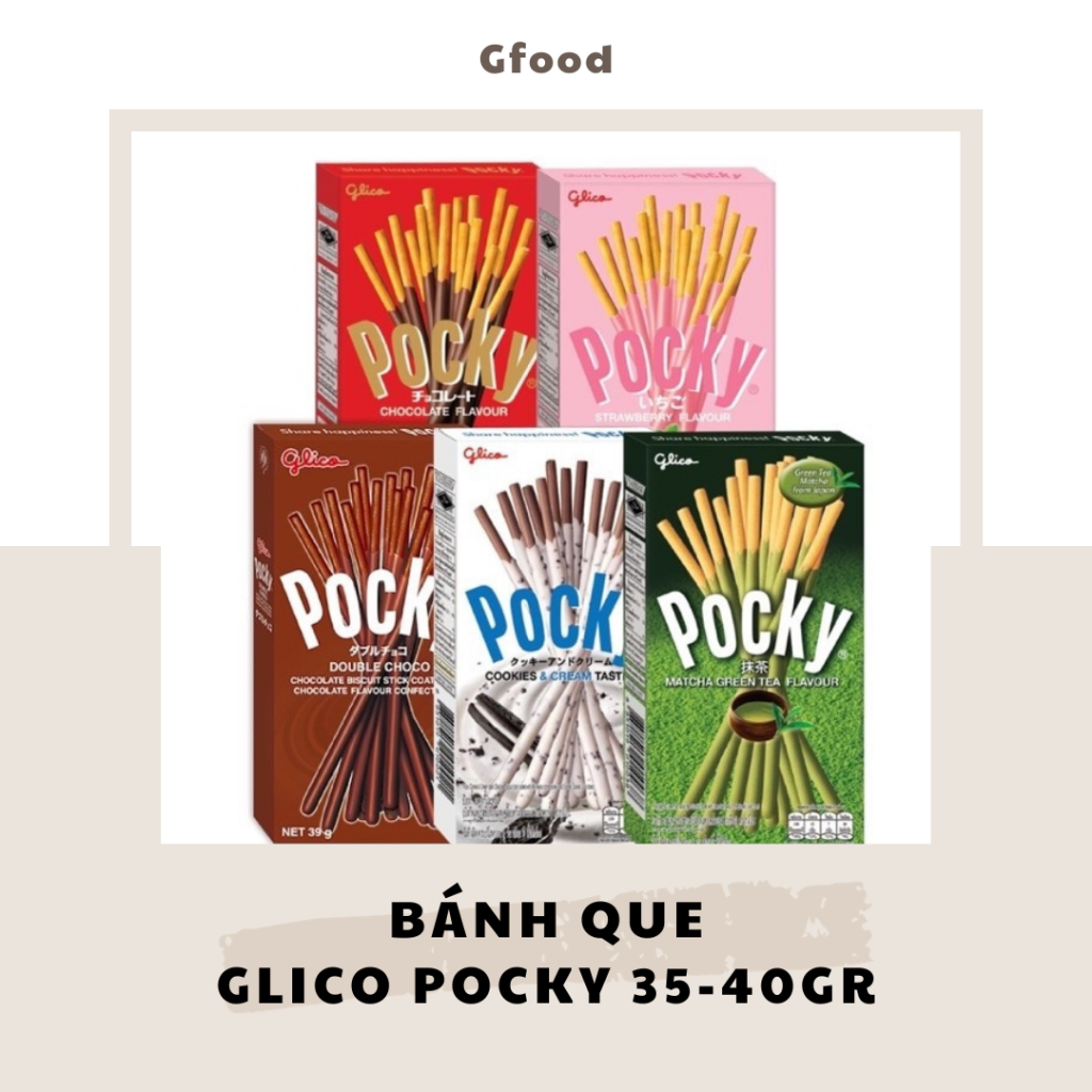 Pocky Bánh Que (Trà Xanh, Socola, Cookies & Cream, Dâu, Double Socola ...