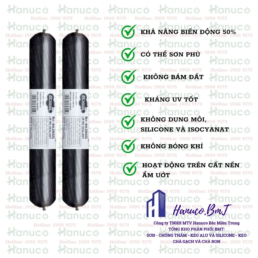 Keo trám khe bê tông Bossil BS-8620SG (Tuýp) | Shopee Việt Nam