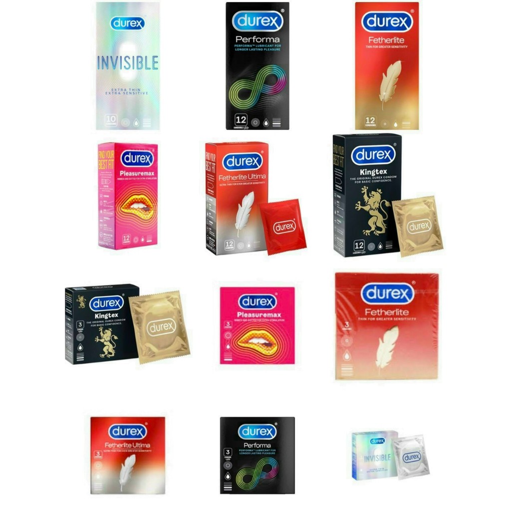 Bao Cao Su Durex Durex siêu mỏng, bôi trơn, kéo dài, Fertherlite ...