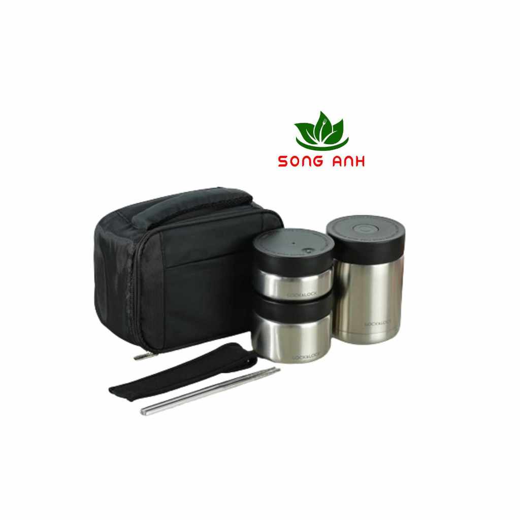 Bộ hộp cơm giữ nhiệt thép không gỉ Lock& Lock LHC8031 SLV | Shopee Việt Nam