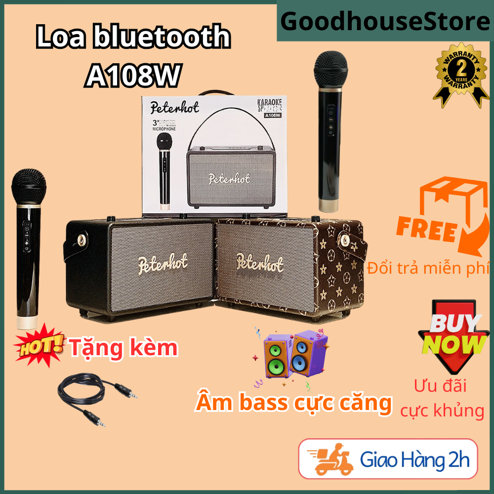 Loa Karaoke Bluetooth Peterhot A108W, Công suất 56w nghe cực đã, Siêu ...