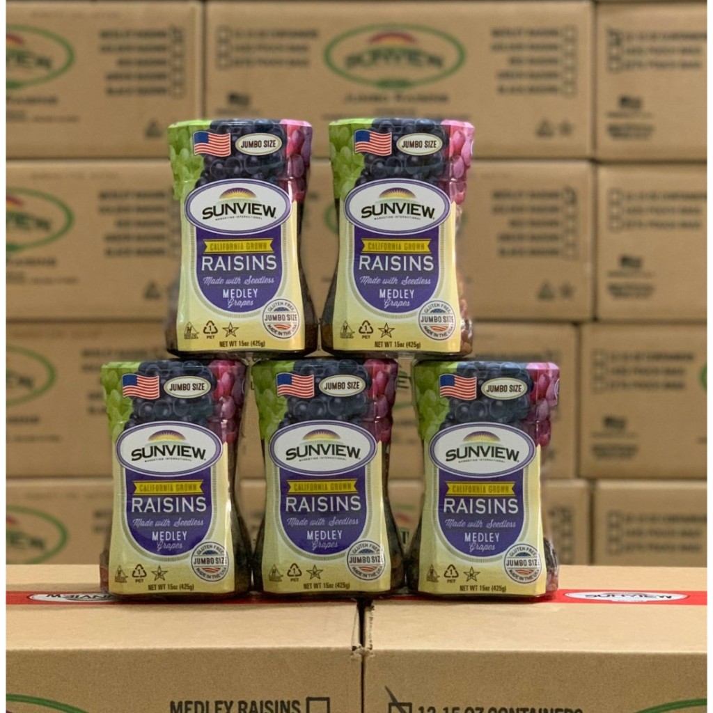 Combo 5 hũ nho khô sunview raisins california grown medley grapes 425g ...