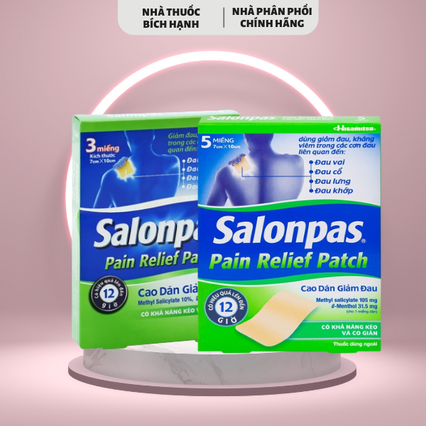 [Chính hãng] Cao dán Salonpas Pain Relief Patch (Hộp 5 miếng/ 3 miếng ...