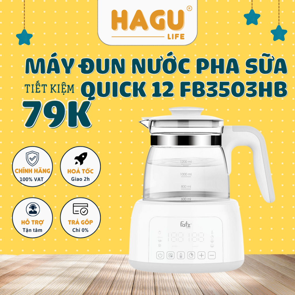 Máy đun nước pha sữa FATZ BABY QUICK 12 - Quick 16 Plus (tặng giỏ hâm ...