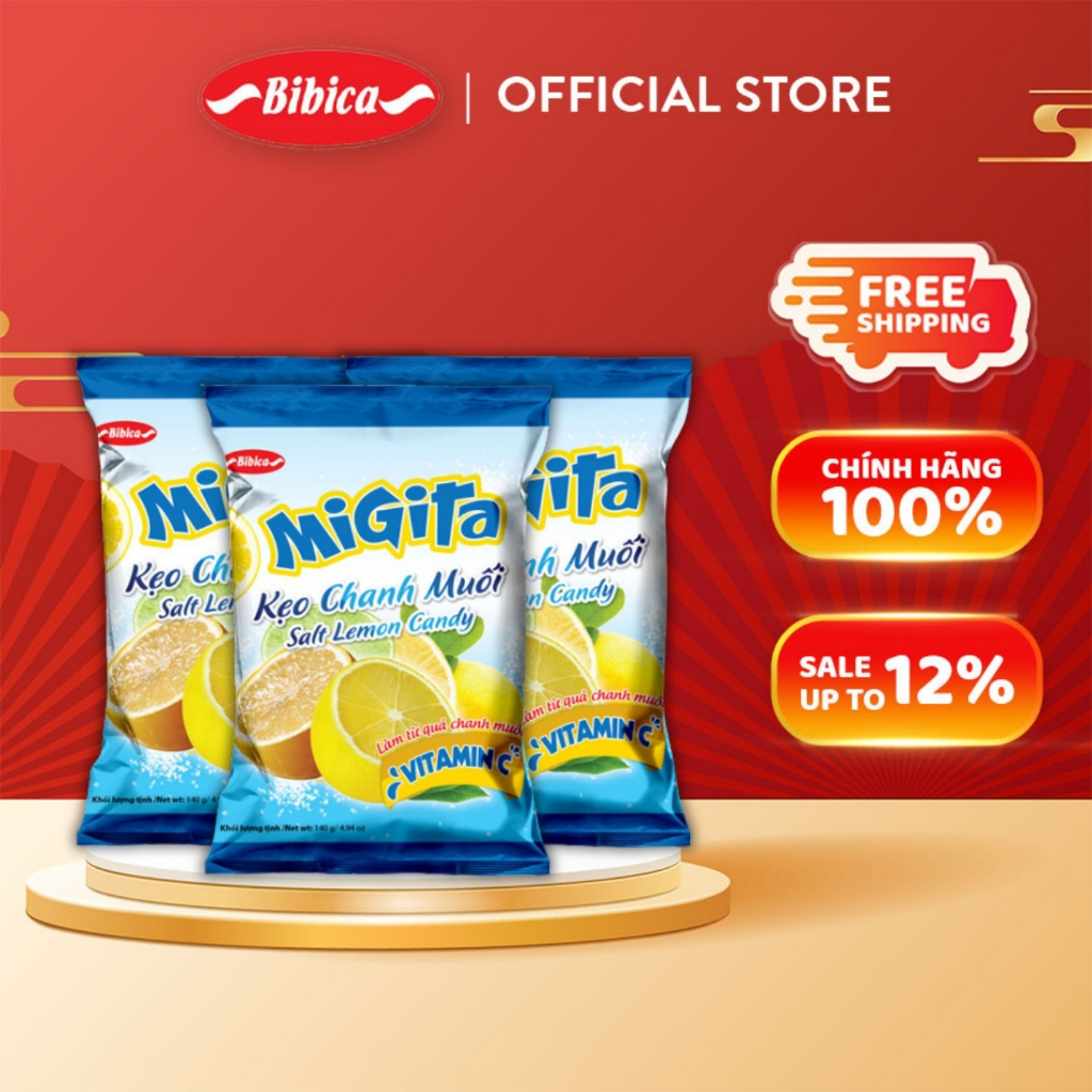 Combo 3 Kẹo Cứng Migita Chanh Muối Bibica 70g | Shopee Việt Nam