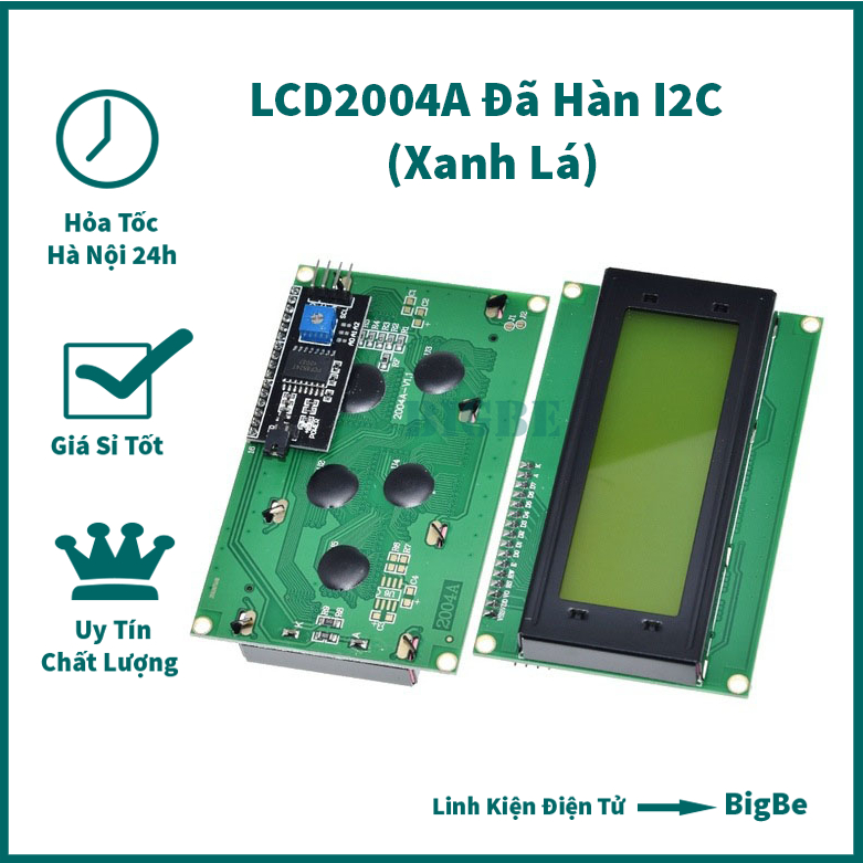 Màn Hình LCD2004 LCD2004A Xanh Lá Đã Hàn Mạch I2C | Shopee Việt Nam