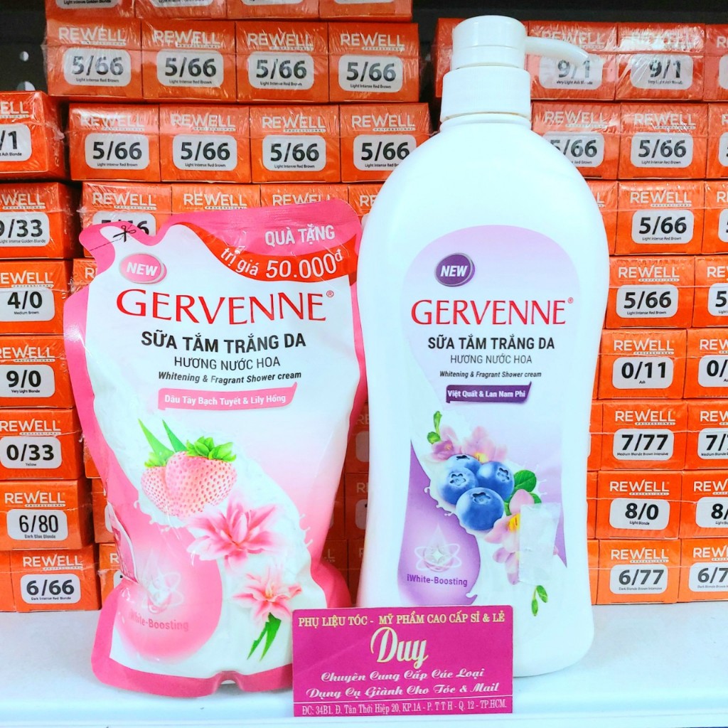 Sữa tắm Gervenne 900g Tặng Túi 380g - Cho Làn Da Sáng Mịn | Shopee Việt Nam