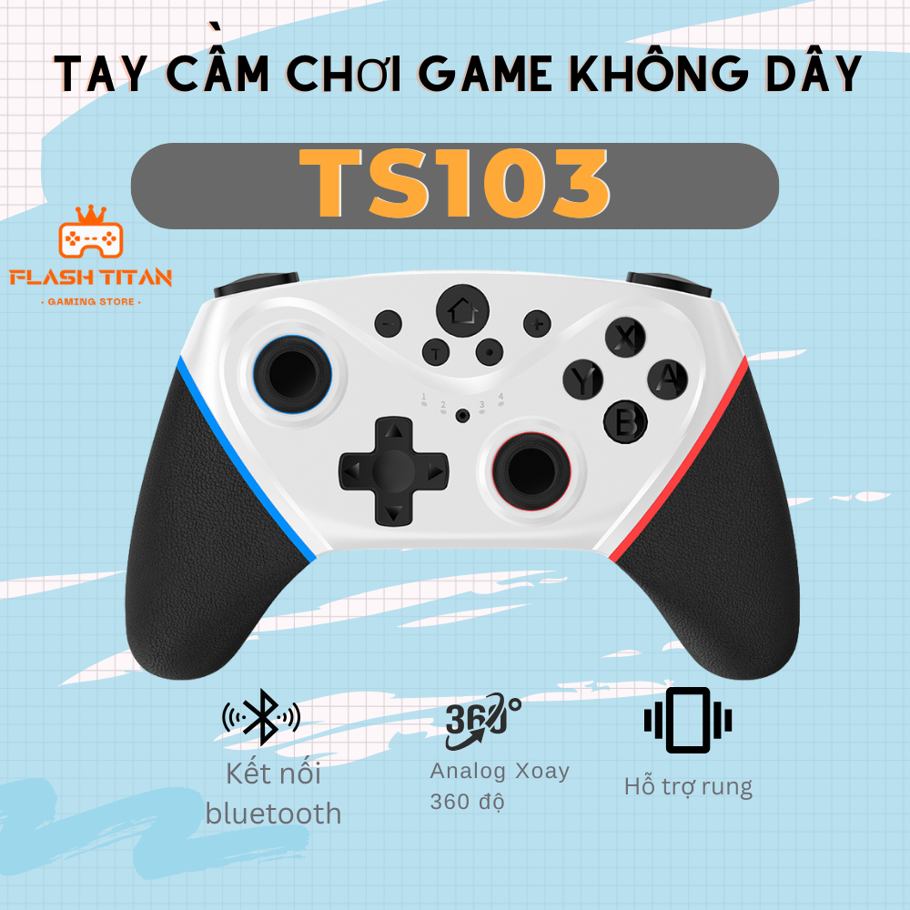 Tay Cầm Chơi Game Fifa online 4 TS103 -Tay cầm không dây bluetooth analog xoay 360 Dùng cho PC ...