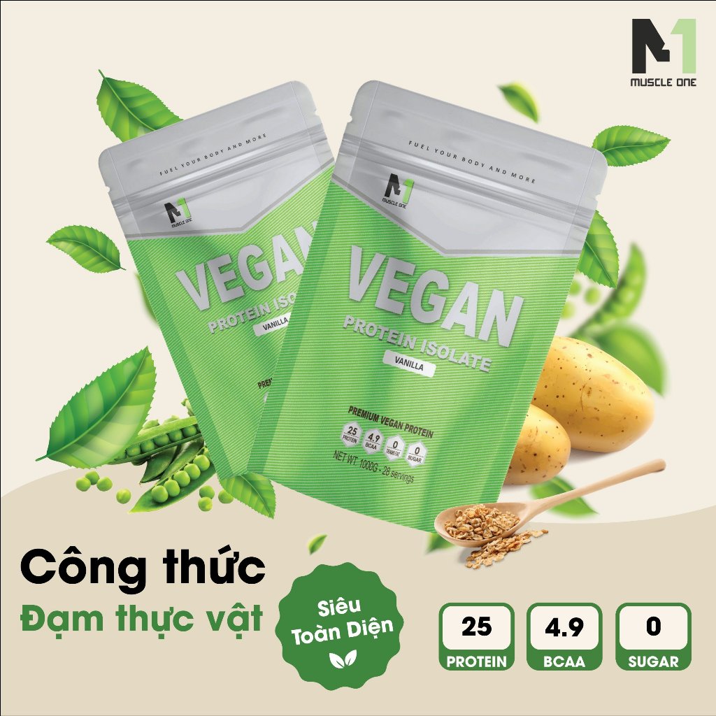 Whey Vegan Protein Isolate - Sữa Thực Vật Tăng cơ Muscle One Túi 1kg ...