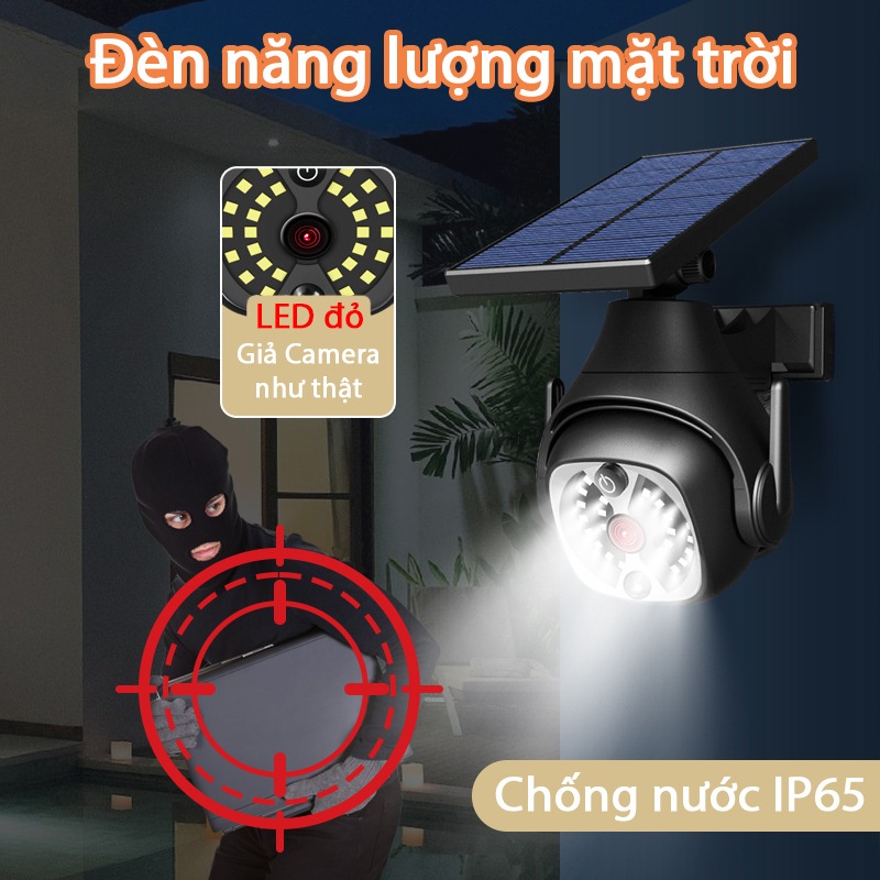 Đèn gắn tường năng lượng mặt trời MaxTech mô phỏng camera K23, có đèn đỏ nhấp nháy- K1969 ...