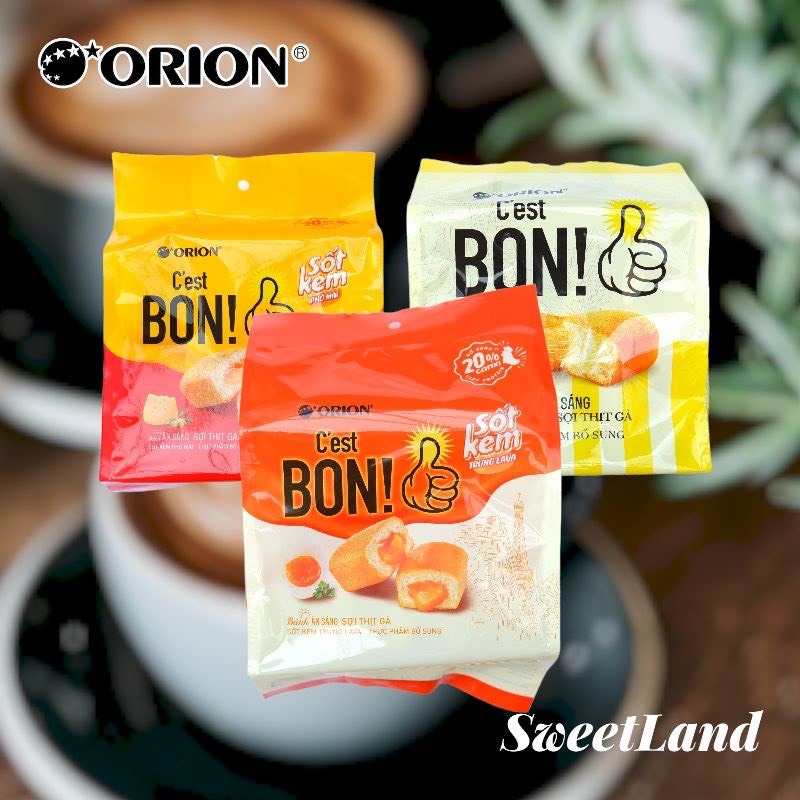 Bánh C'est Bon Orion ăn sáng bánh Bon sợi thịt gà bánh Bon sốt kem phô mai bánh Bon sốt kem ...