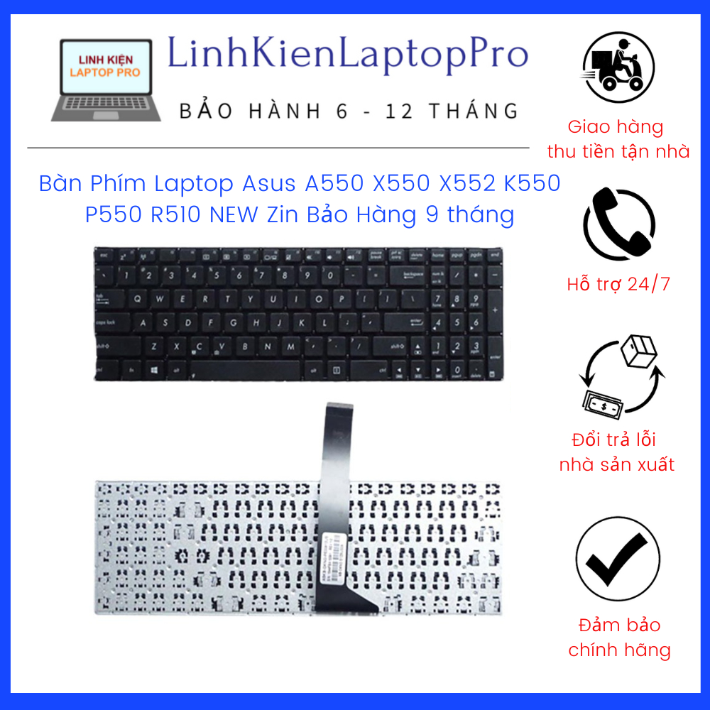 Bàn Phím Laptop Asus A550 X550 X552 K550 P550 R510 F550 F552 X501 X501A ...
