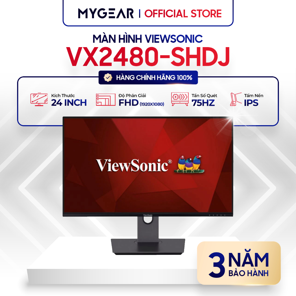 Màn hình máy tính Viewsonic VX2480-SHDJ 24″ FHD IPS 75Hz (HDMI, DP ...