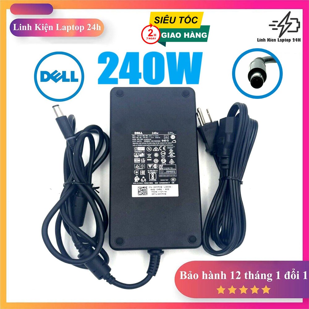 Sạc Laptop Dell 240W 19.5V-12.3A Dành cho Dell Precision, Dell Alienware, Dell Latitude, Bảo ...