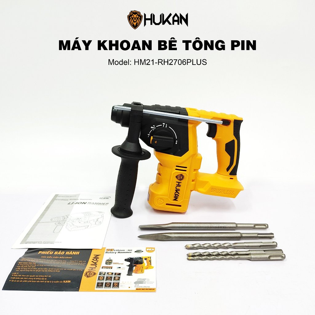 Thân Máy Khoan Bê Tông PIn Hukan HK-RH2706PLUS 3 Chức Năng Chân Pin Phổ ...