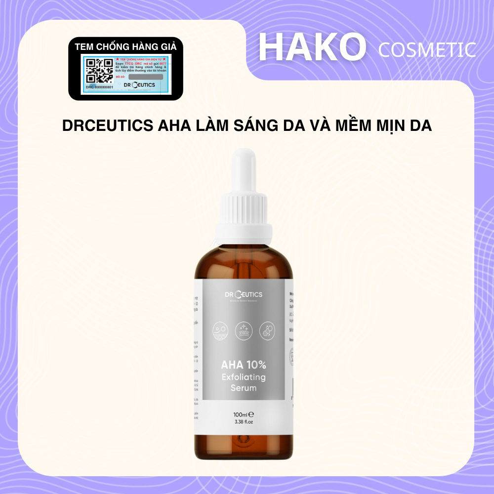 Serum DRCEUTICS AHA DrCeutics Tẩy Da Chết Làm Sáng Và Chống Lão Hóa Da (100ml) | Shopee Việt Nam
