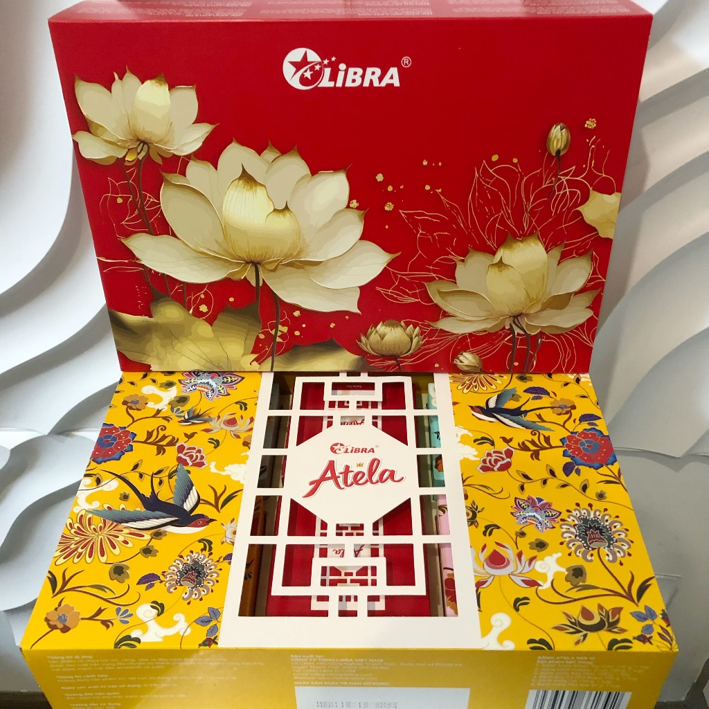 Hộp quà lễ Tết bánh Atela Cracker mix 6 Vị khoai tây,vị bắp, rau ,mè ...