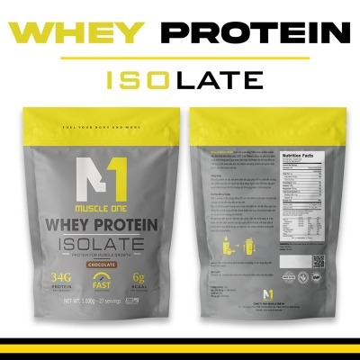 COMBO 2 TÚI Whey protein isolate MUSCLE ONE, tăng cơ giảm mỡ, 2kg ...