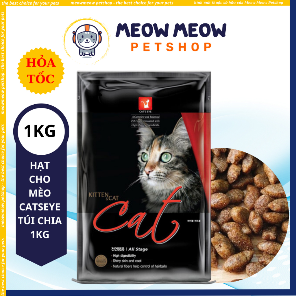 Hạt Cats Eye cho mèo mọi lứa tuổi túi 1KG. Hạt cho mèo Cateye 1KG ...