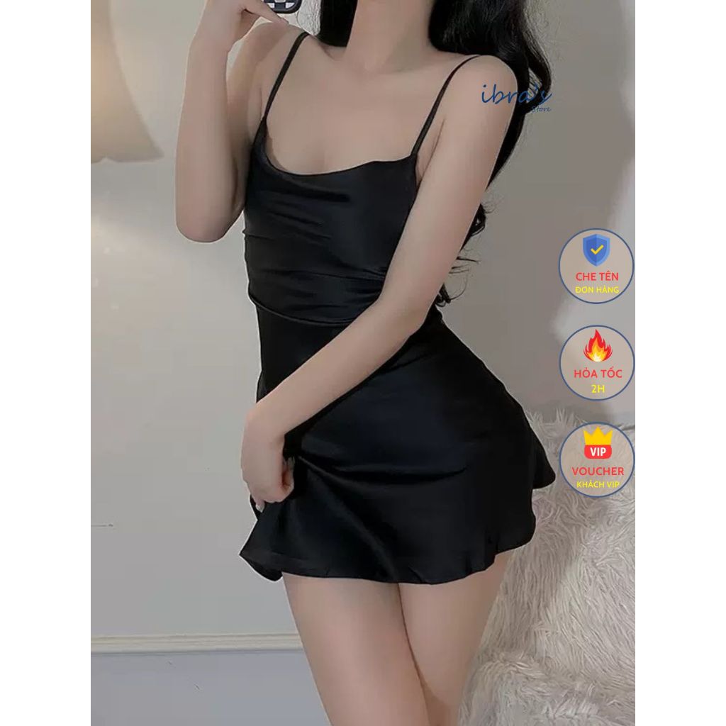 Váy Ngủ Lụa Cao Cấp Form Dáng Basic iBra's Store, Đồ Mặc Nhà Thoải Mái Sexy V18 | Shopee Việt Nam