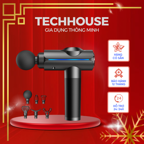 Súng mát xa mini cầm tay đa chức năng,gồm 6 đầu massage chất liệu hợp ...