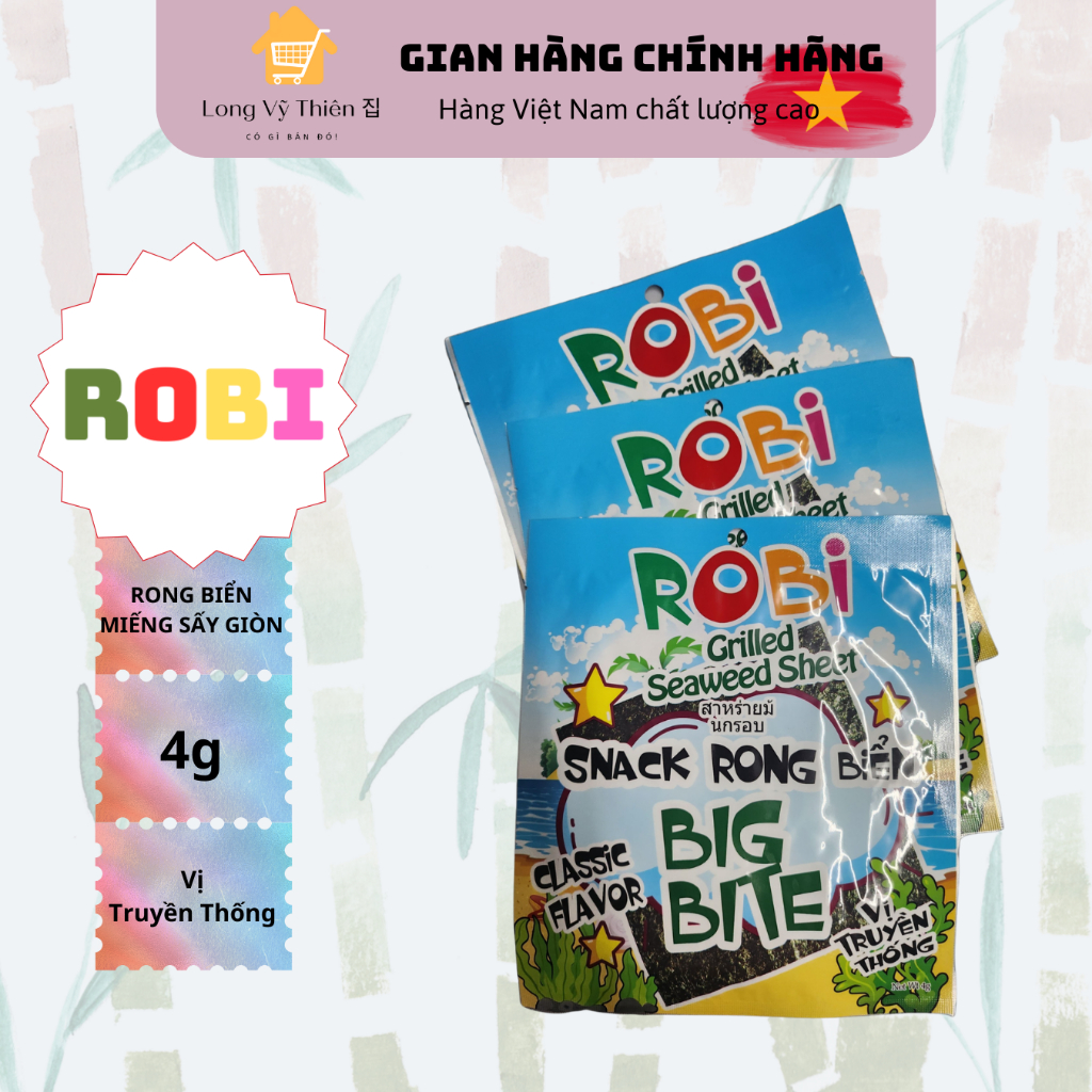 [ Combo 30+10 ] Snack Rong Biển ăn liền ROBI (3g/ 4g) | Shopee Việt Nam