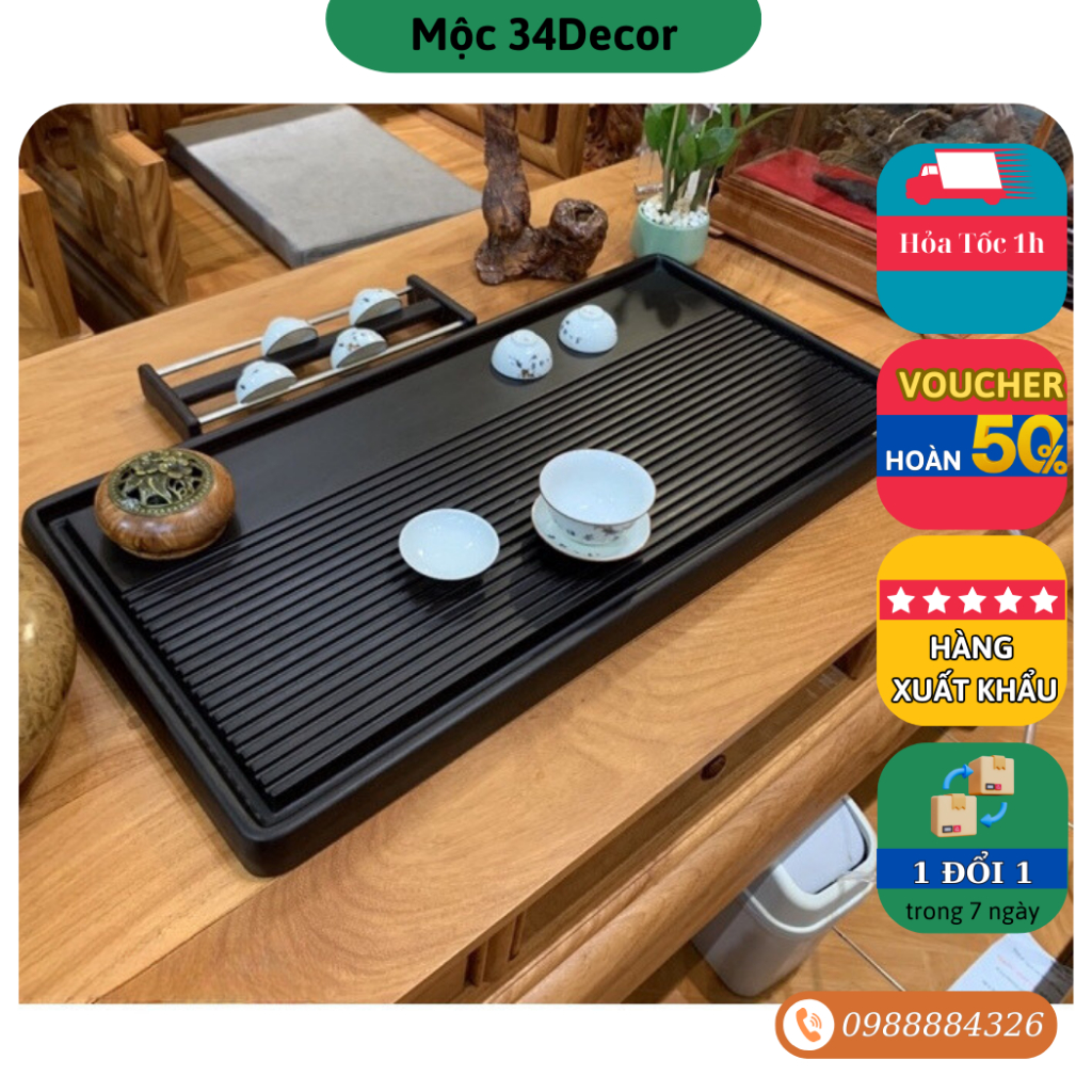 Khay trà gỗ mun nguyên tấm. KT 80 x 40 cm mã M80 mầu đen nâu | Shopee ...