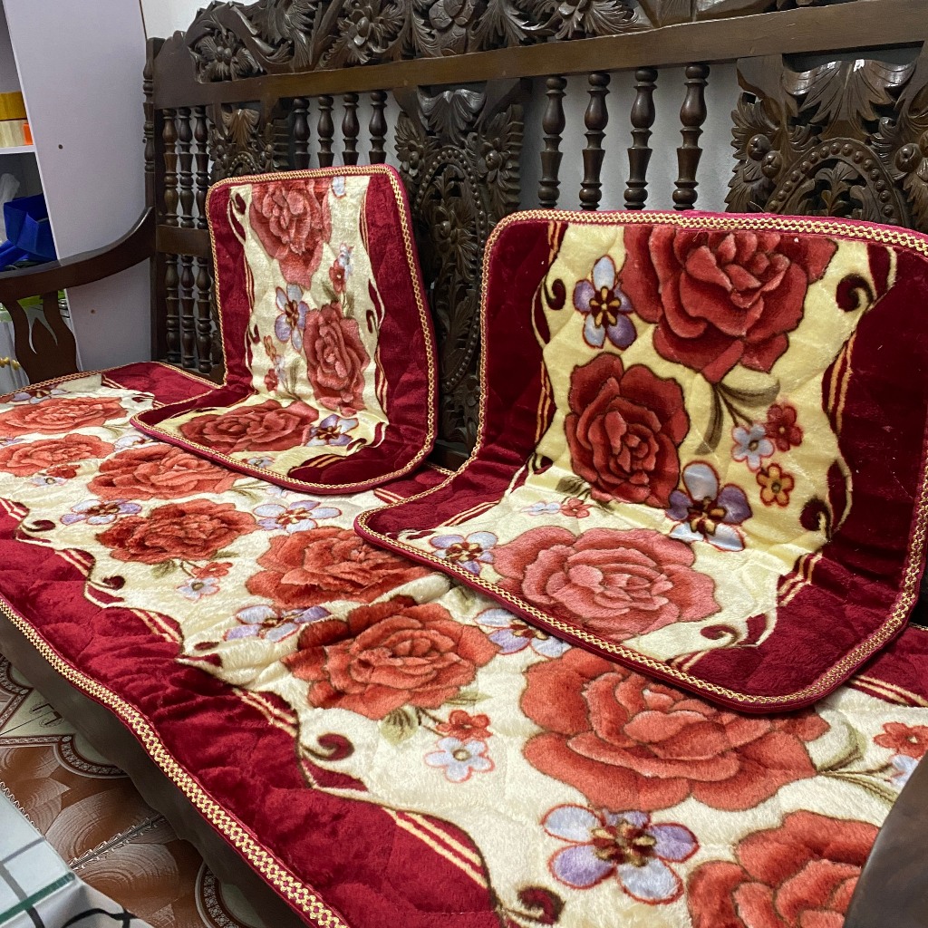 Đệm ghế nhung, đệm ghế sofa, Thảm trải ghế gỗ nhung nỉ dài 1M65 kèm 2 tấm nhỏ 55*55cm | Shopee ...