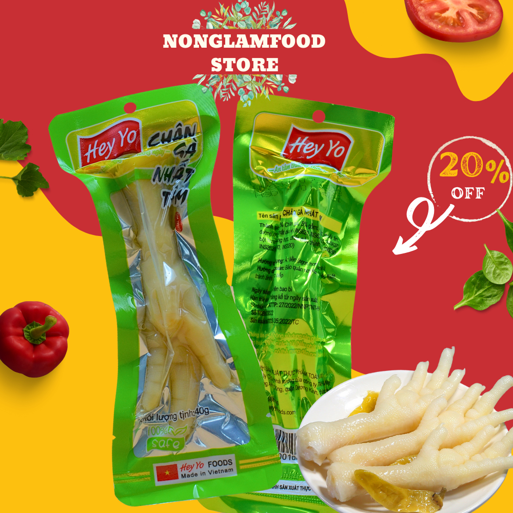 Chân gà cay Hey yo Việt Nam xả tắc combo 10 chân 40g đồ ăn vặt cay ngon ...