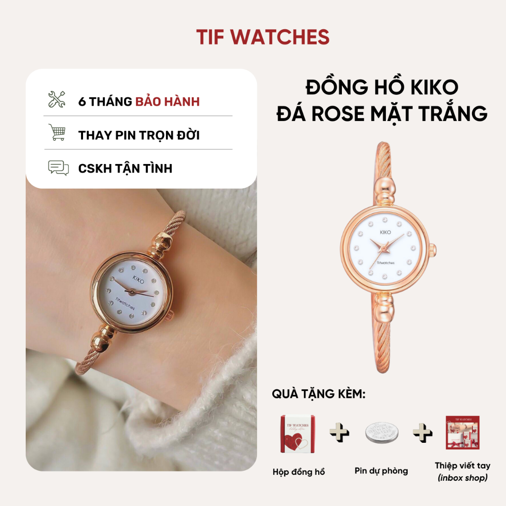 Đồng hồ vòng tay nữ KIKO Tif Watches kim loại thiết kế thanh lịch làm ...