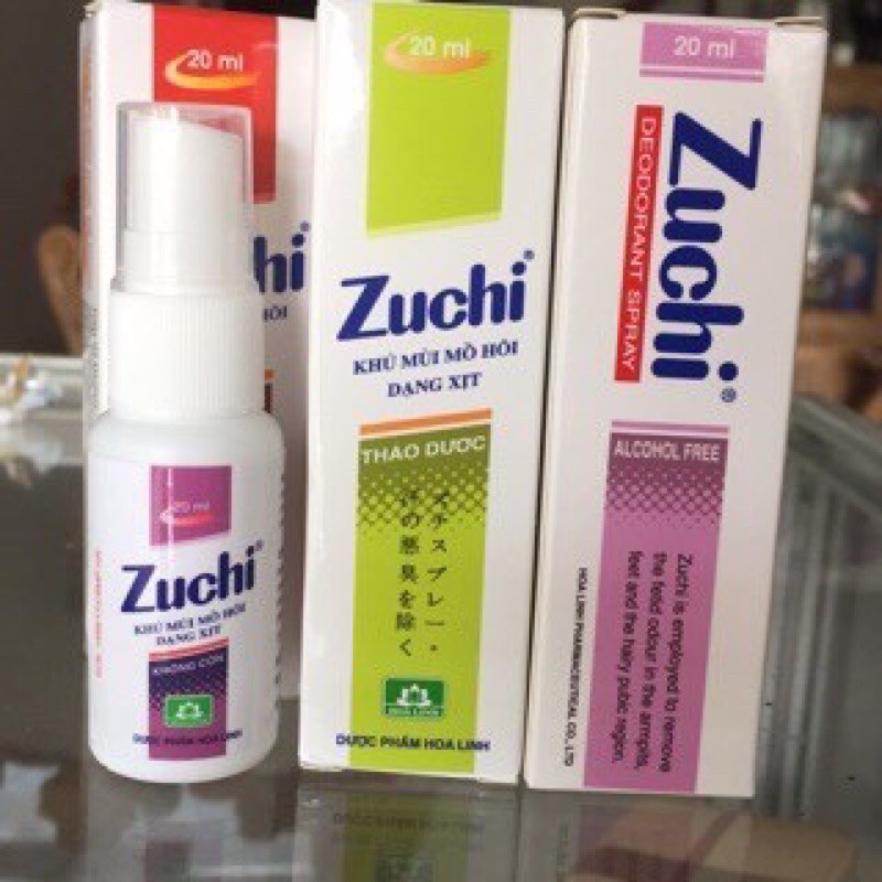 Khử mùi mồ hôi dạng xịt Zuchi chai 20ml (nhiều màu xanh, cam, tím lấy ...