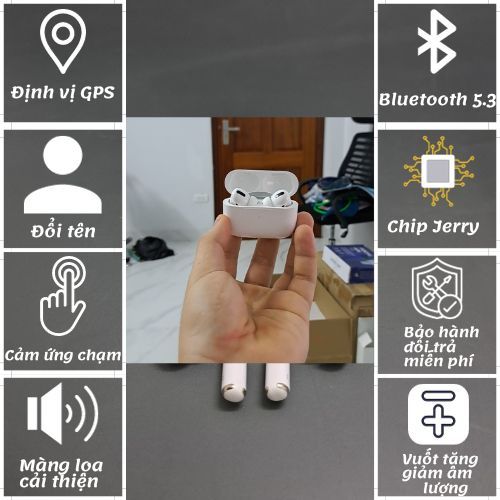Tai nghe Bluetooth PRO .. GEN2 không dây pin lâu , định vị đổi tên ...