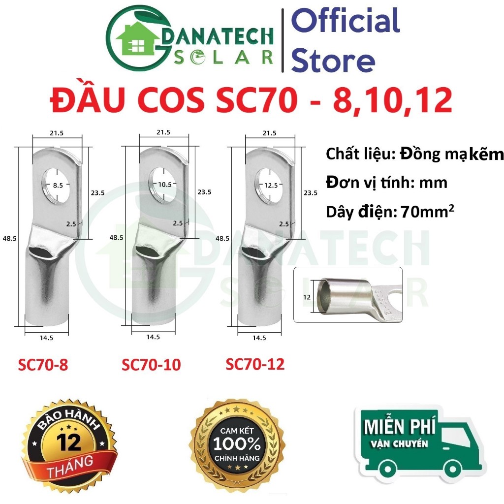 Đầu cos sc đồng mạ kẽm chất lượng cao | Chống oxy hóa | Nhiều kích ...
