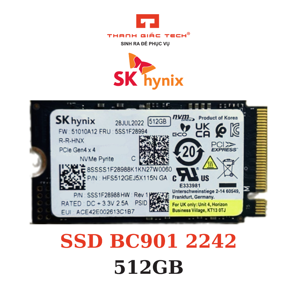 Ổ Cứng SSD M2 NVMe 2242 256GB/512GB các thương hiệu Skhynix/ WD ...