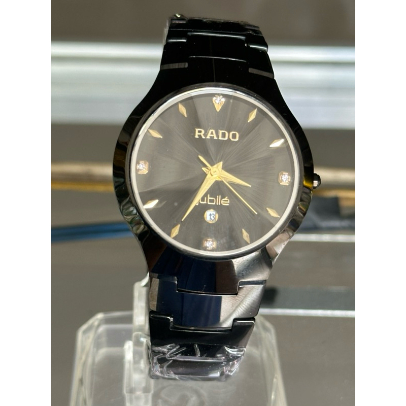 ĐỒNG HỒ RADO MẶT KÍNH TRÒN MÀU VÀNG KIM, DÂY ĐÁ CERAMIC, KHÔNG TRẦY ...