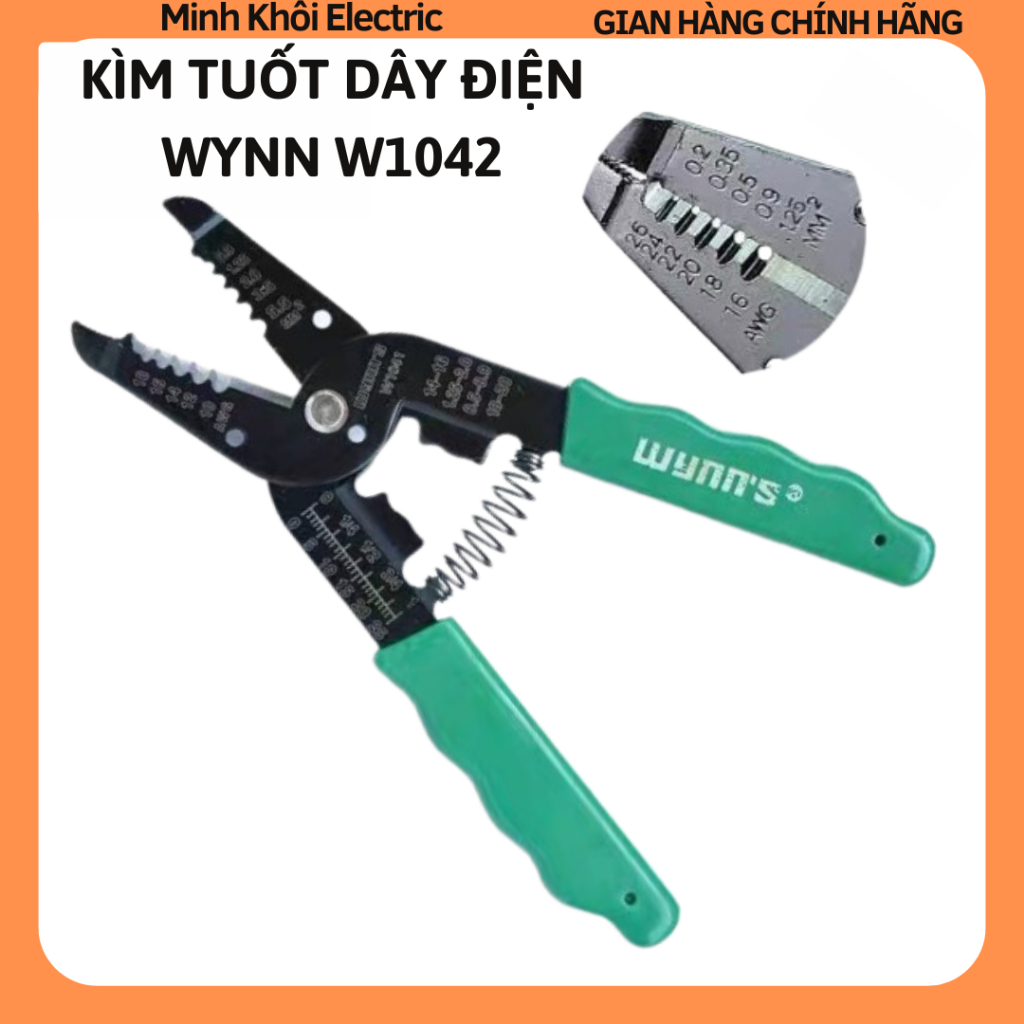 Kìm tuốt dây điện Wynn W1042, kìm tuốt dây cáp tự động Wyn, kìm cắt dây ...
