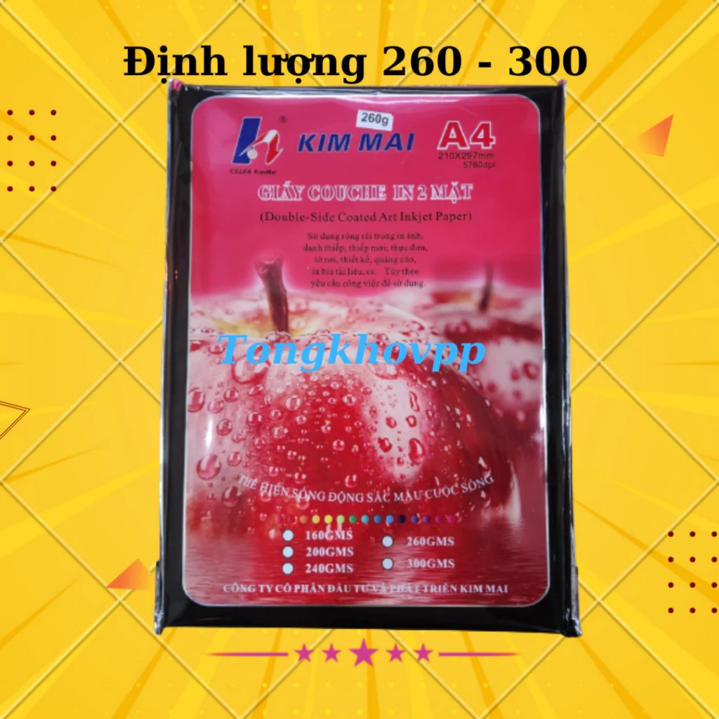 Giấy in ảnh 2 mặt bóng Kim Mai khổ A4-A5-A6 định lượng 140/160/200/230/260/300 | Shopee Việt Nam