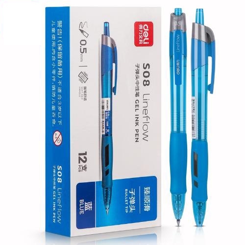 Bút Bi Deli Mực Gel S08 Ngòi 0.5mm Bút Mực Bấm Văn Phòng Dùng Cho Học Sinh Sinh Viên Bền Đẹp ...