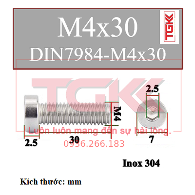 Bulong LGC đầu trụ mỏng inox 304 M4 DIN7984 | Shopee Việt Nam