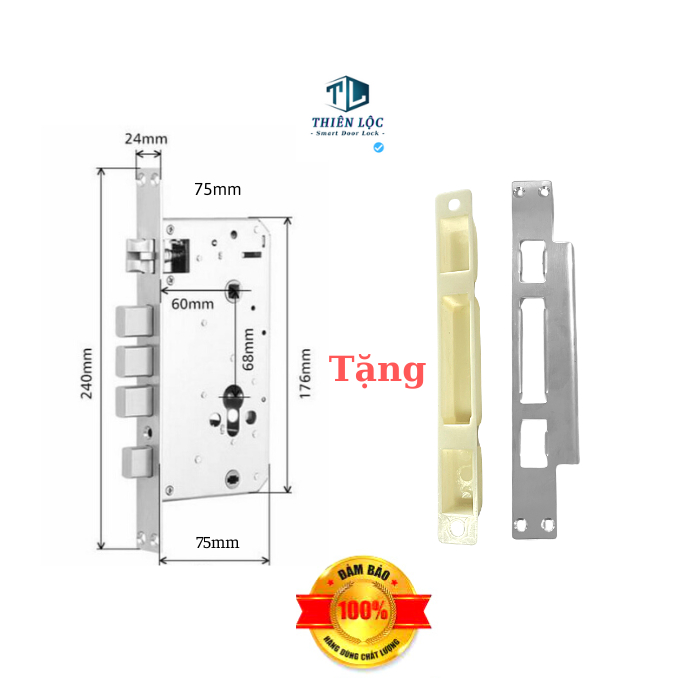 THÂN KHÓA 6068 INOX 304 DÙNG CHO KHÓA VÂN TAY CỬA GỖ KÍCH THƯỚC 7,5CM VÀ 9CM | Shopee Việt Nam
