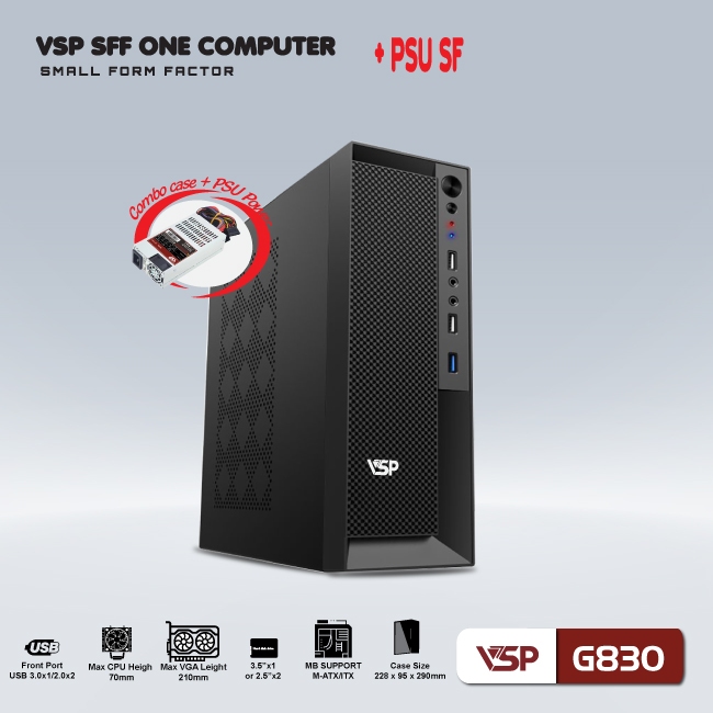 Vỏ Case Máy Tính VSP Sff + Psu-200w - G830 - Hàng Chính Hãng | Shopee ...