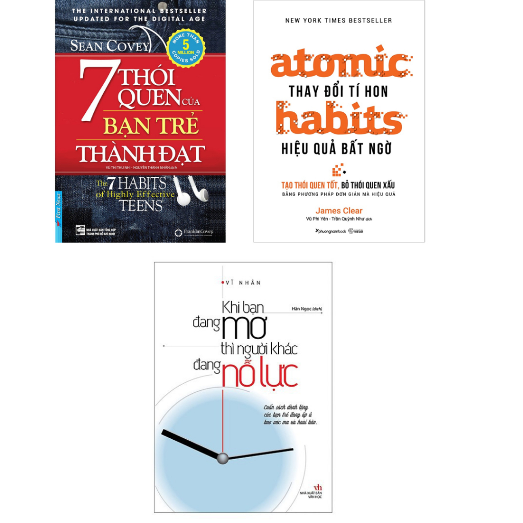 Combo:7 Thói Quen Của Bạn Trẻ Thành Đạt+Atomic habits Thay đổi tí hon Hiệu quả bất ngờ+Khi Bạn ...