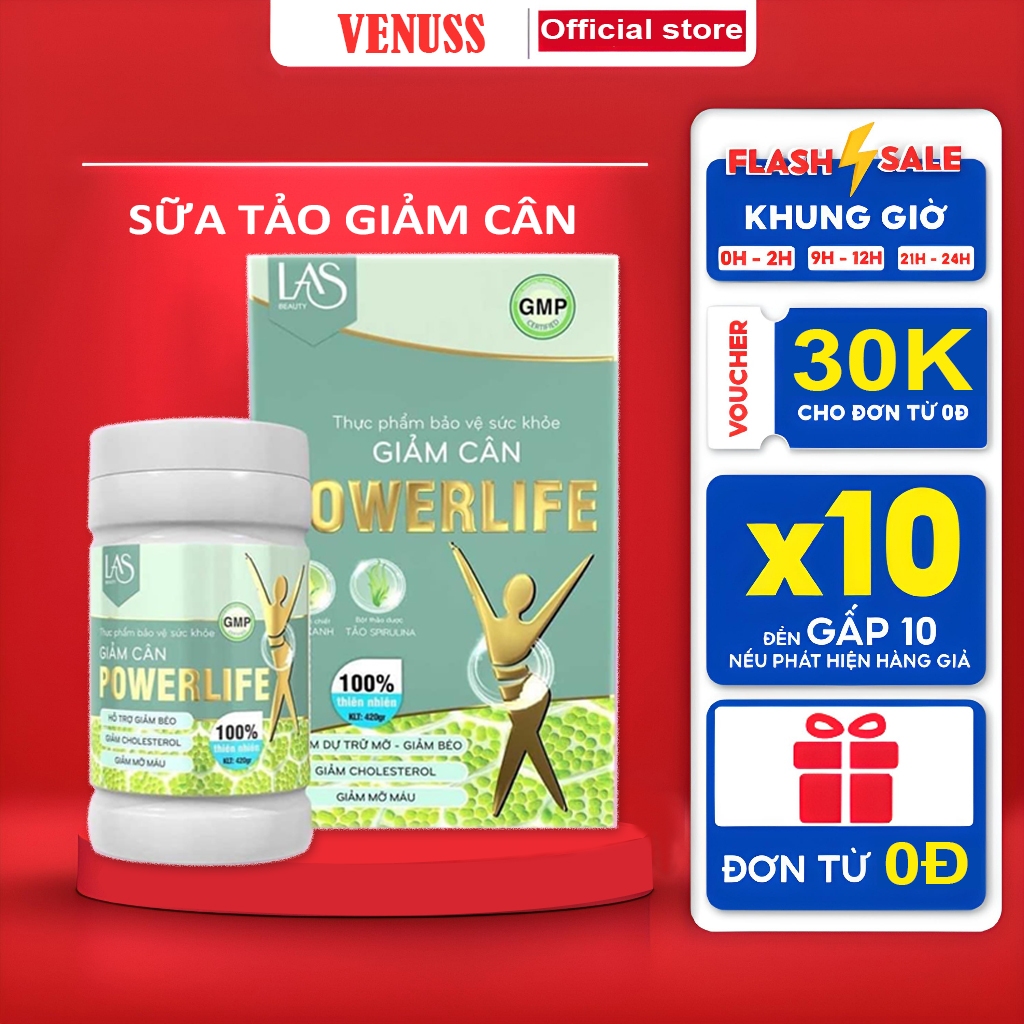 Sữa Tảo Giảm Cân Powerlife TPCN không phải thuốc giảm cân 260g Tặng kèm ...