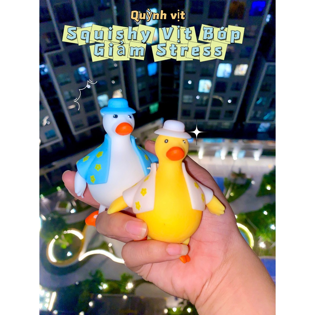 Squishy vịt mặc áo shop Quỳnh Vịt bóp cực mịn dẻo đã tay giúp giảm ...