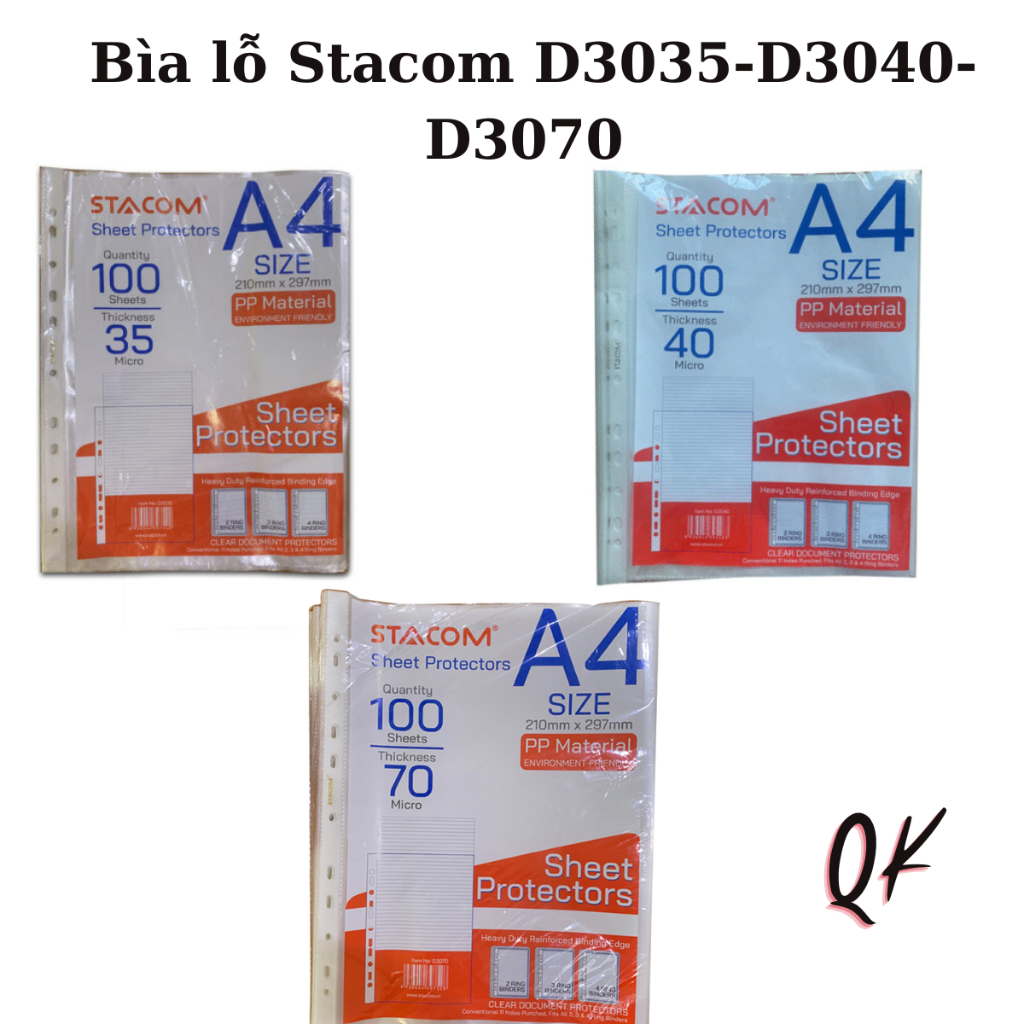 Bìa Lá Stacom D3035 A4 Gáy 11 Lỗ (400 g) | Shopee Việt Nam