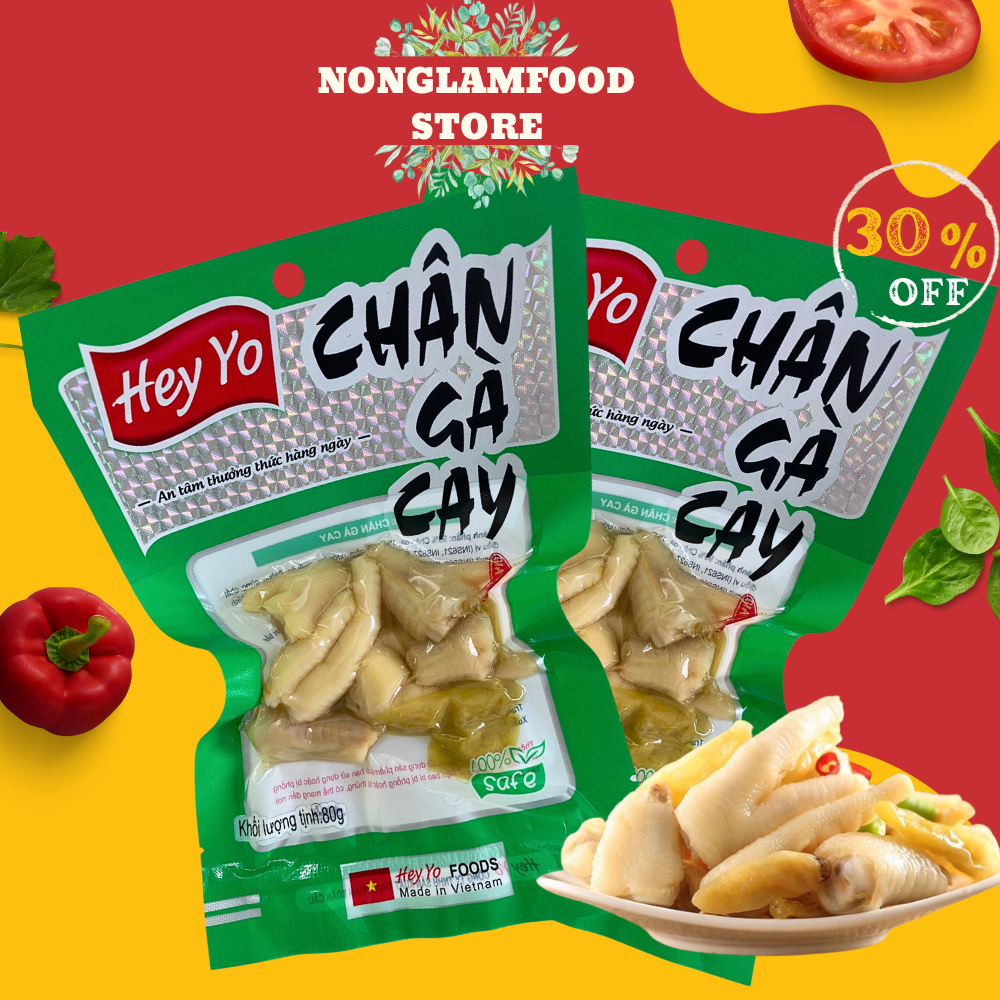 Chân gà cay Hey yo Việt Nam 80g, combo đồ ăn vặt cay ngon rẻ | Shopee ...