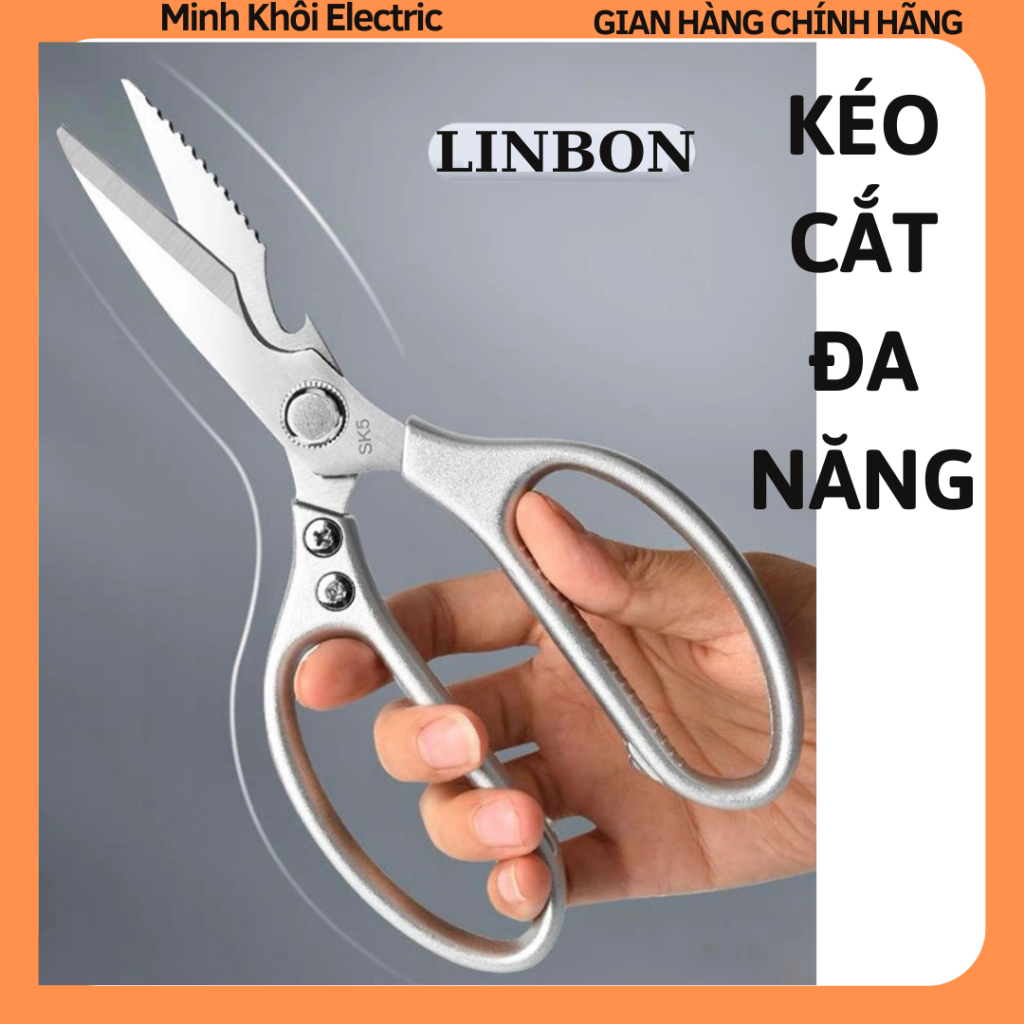 Kéo cắt đa năng Linbon L1902,kéo cắt cá,kéo làm bếp đa năng,kéo cắt đa ...