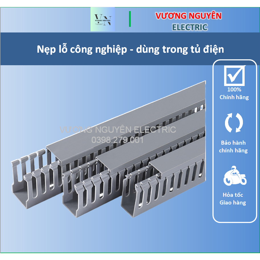 Nẹp lỗ luồng dây điện máng trunking nẹp nhựa răng xám đi dây điện PVC ...