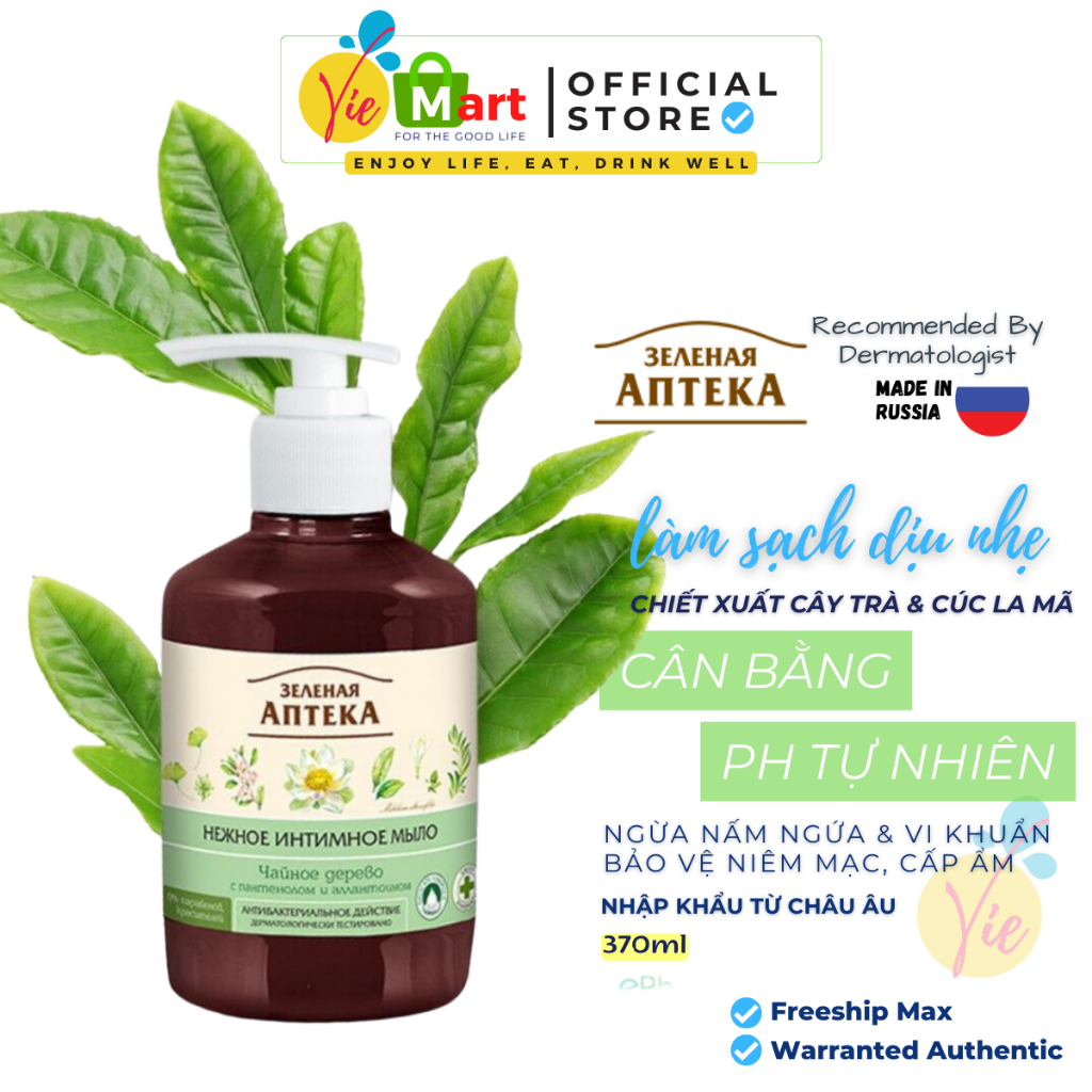 Dung dịch vệ sinh Zelenaya Apteka dạng gel Green Pharmacy lành tính dịu ...