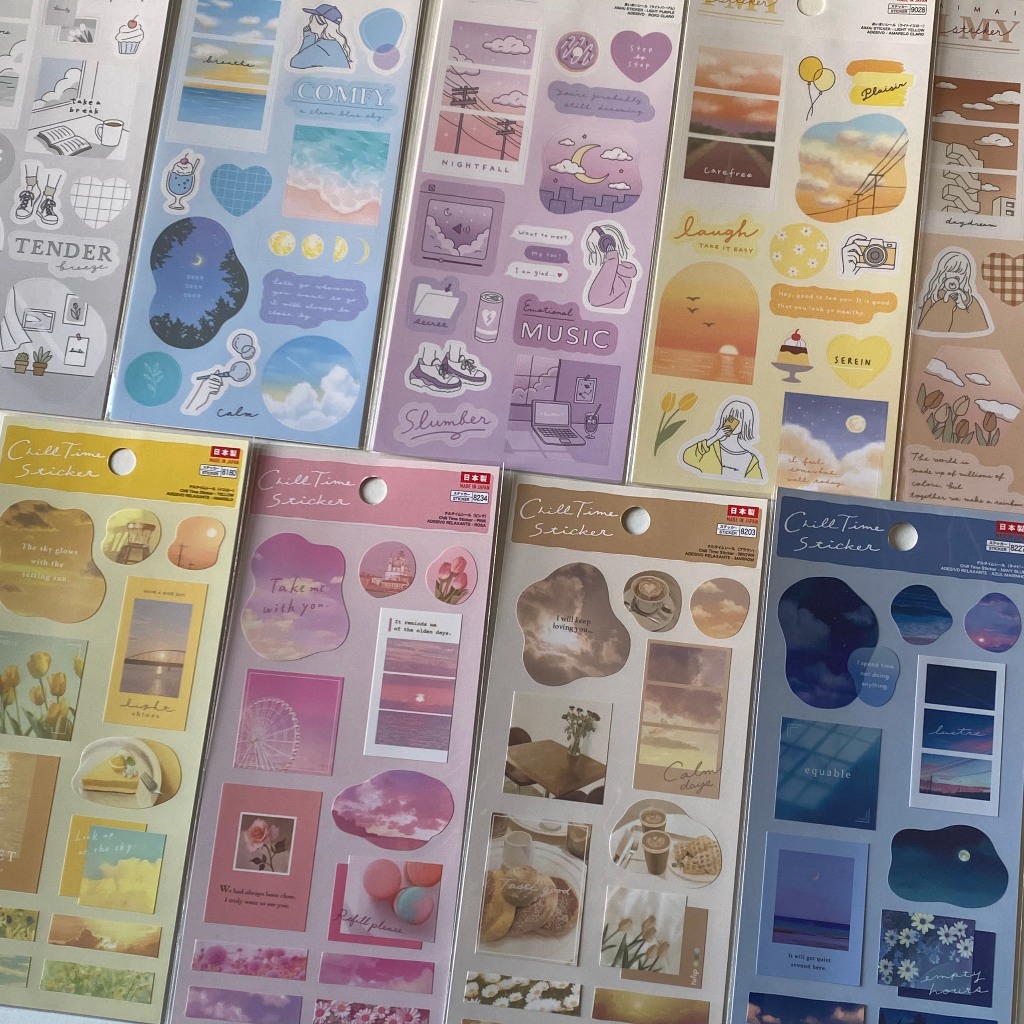 Sticker phong cảnh theo tông màu chính hãng Nhật Bản Art Therapy ...